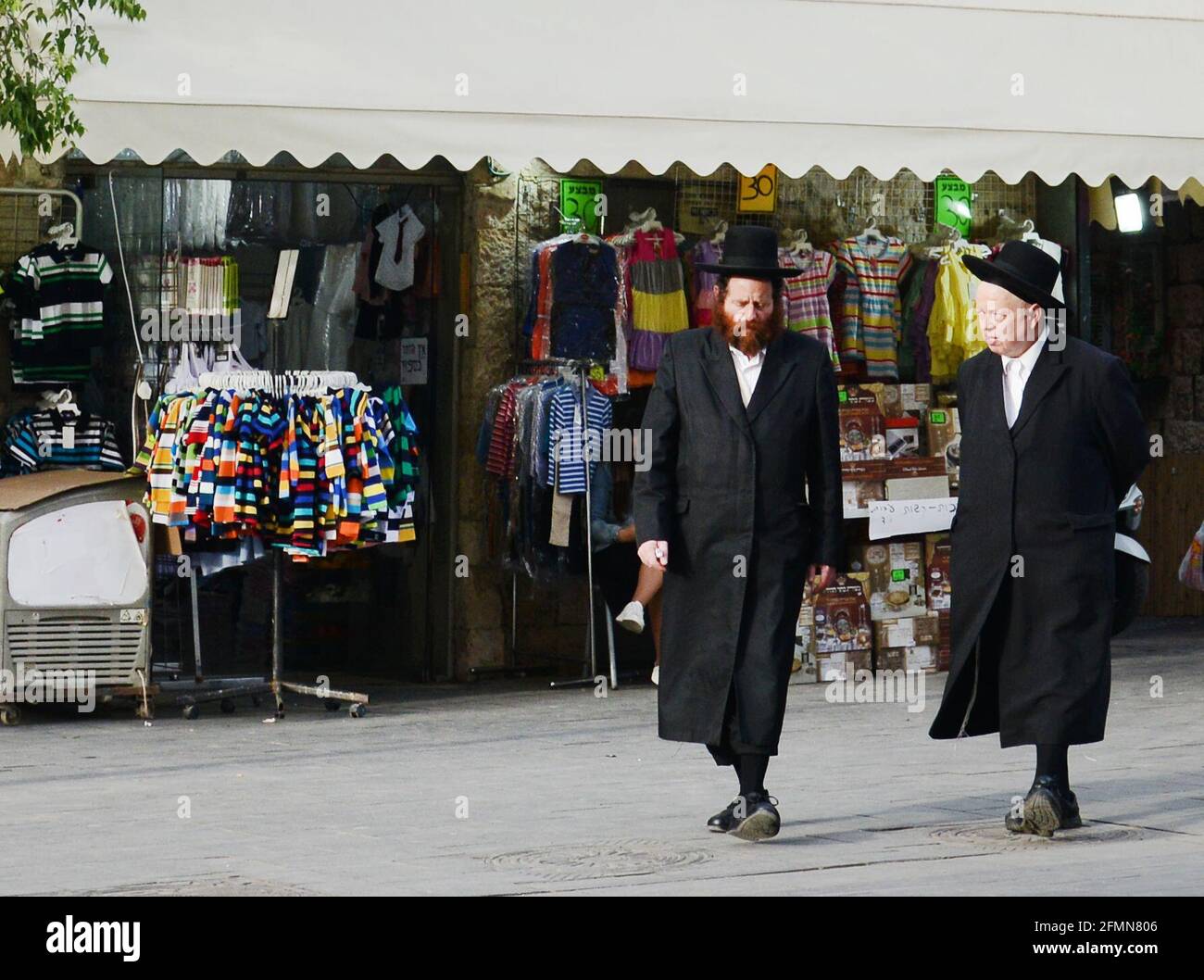 An Orthodox Jewish man walking on Jaffa street in Jerusalem, Israel ...
