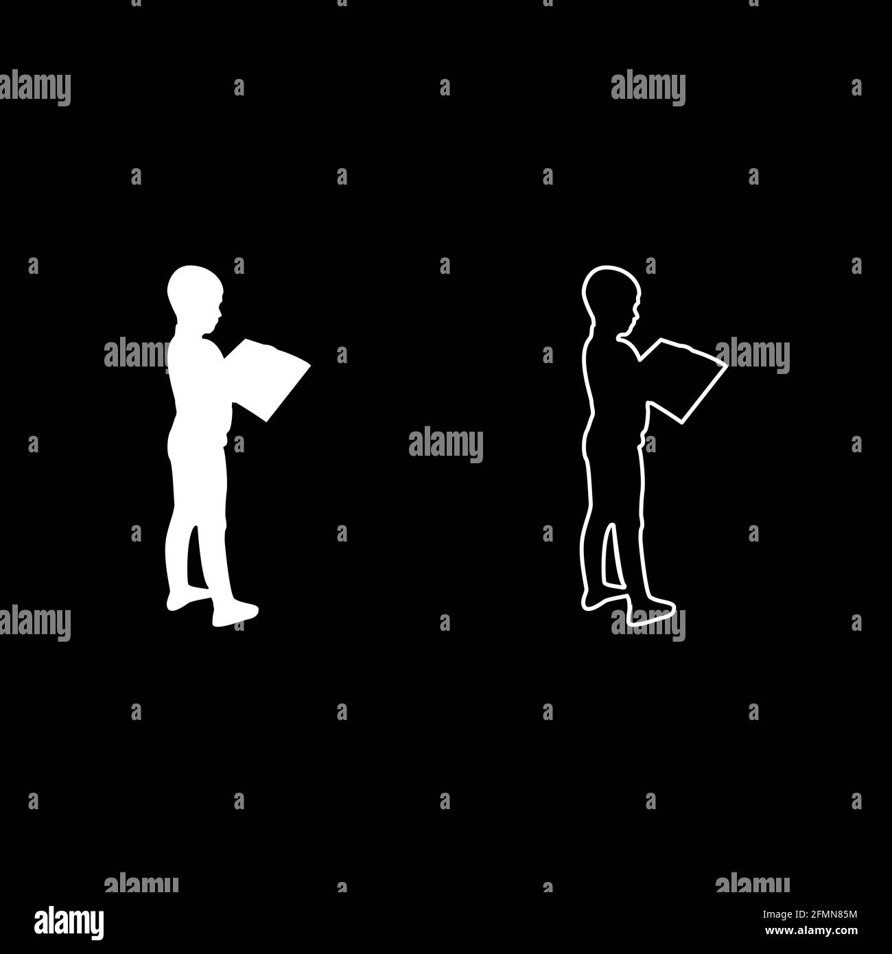 Boy reading book standing Teen male with open book in his hands Cute ...