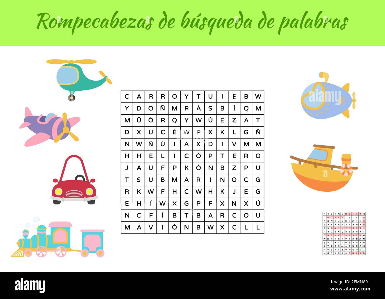 Rompecabezas de búsqueda de palabras - Word search puzzle. Educational ...