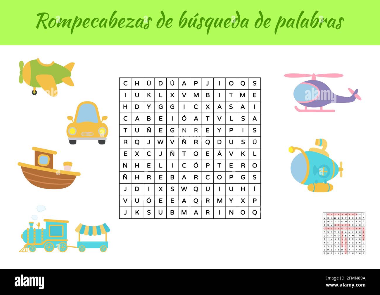 Rompecabezas de búsqueda de palabras - Word search puzzle. Educational ...