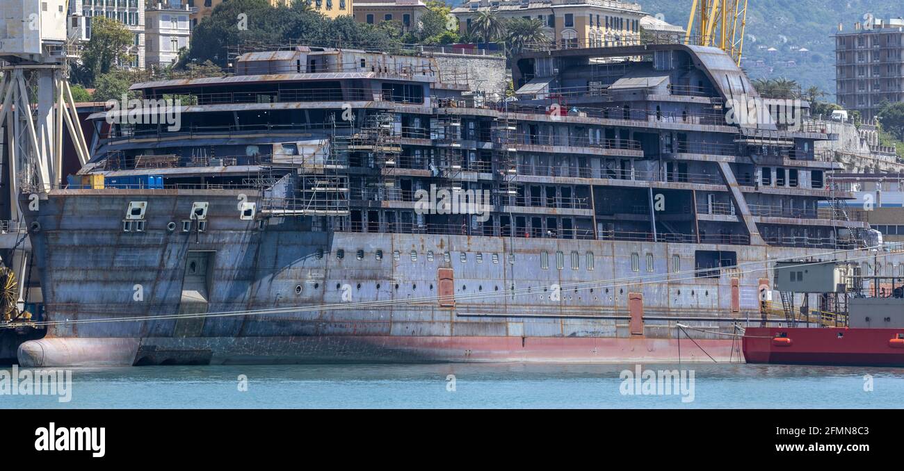 cruise ship under constrution in harbor Stock Photo - Alamy