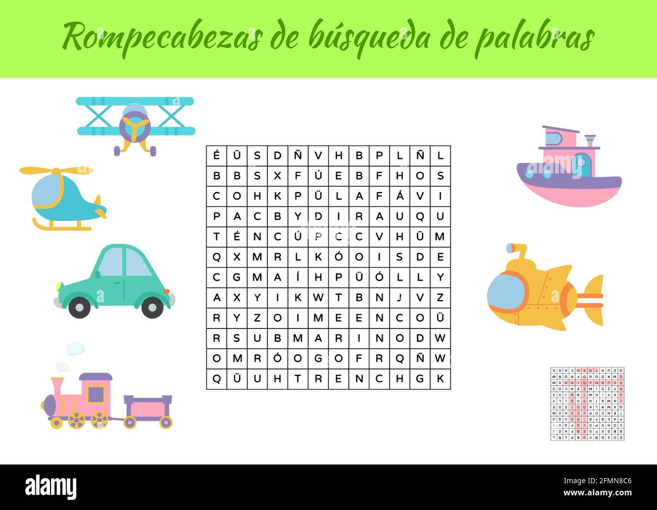 Rompecabezas de búsqueda de palabras - Word search puzzle. Educational ...