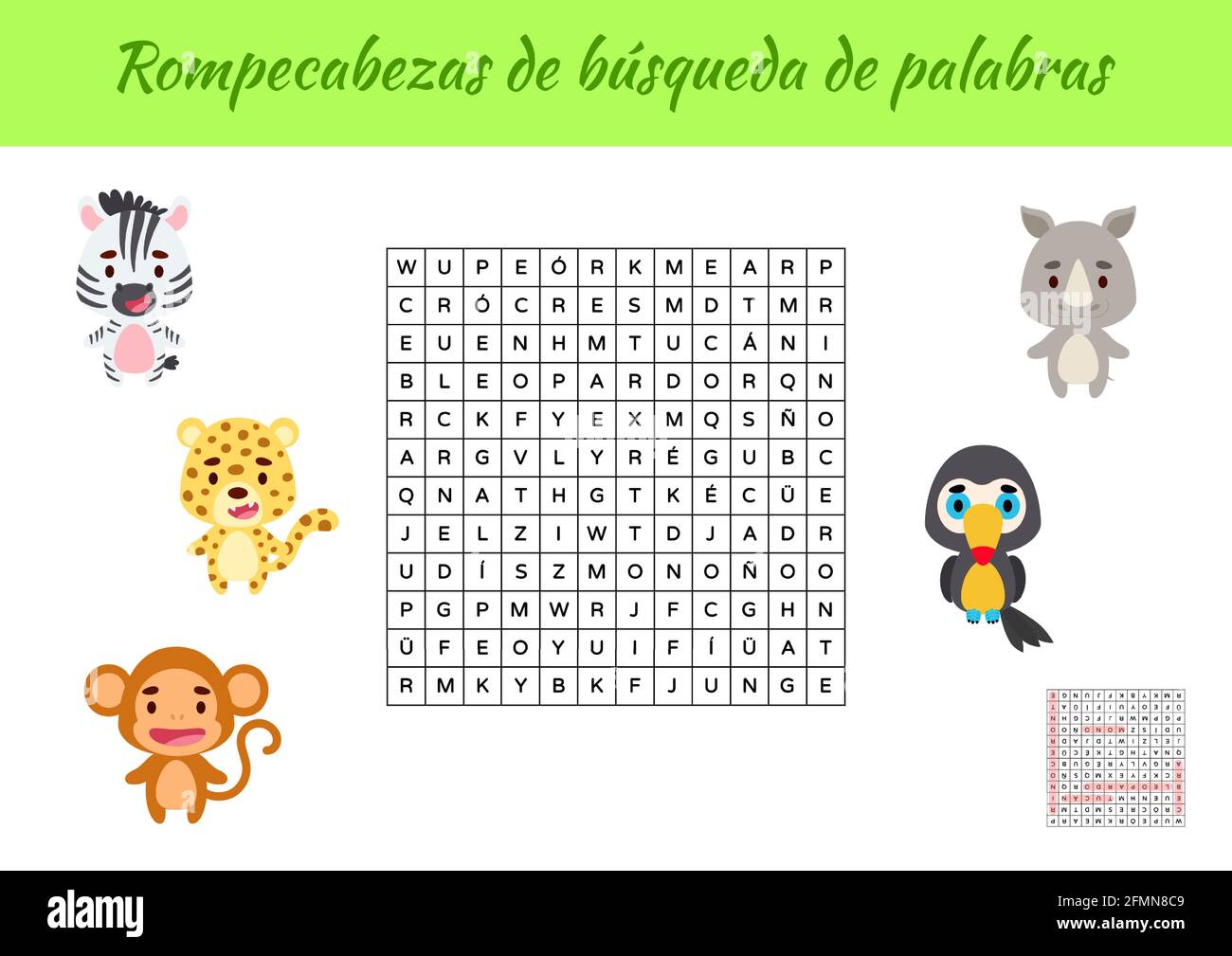 Rompecabezas de búsqueda de palabras - Word search puzzle. Educational ...