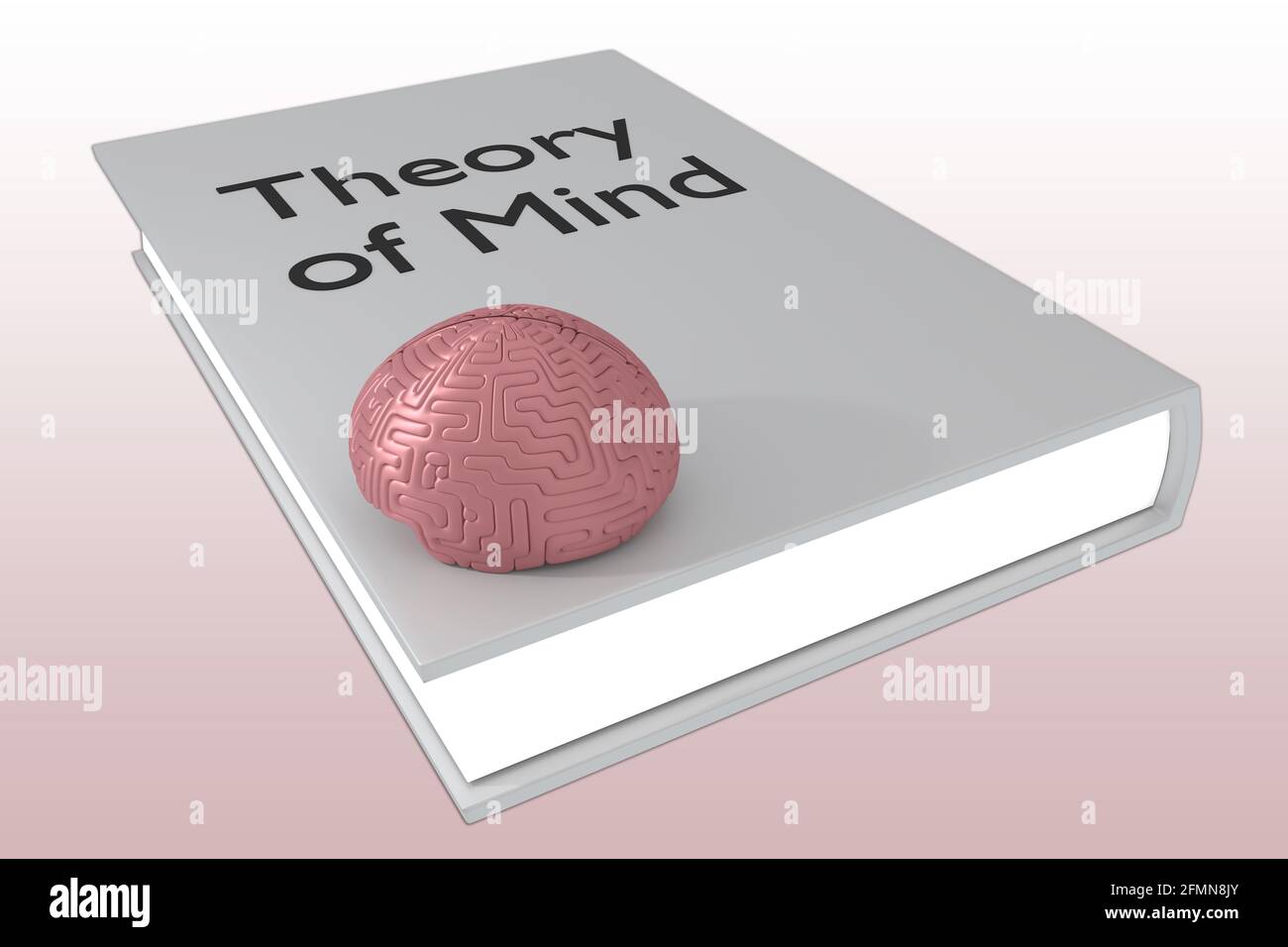 3D illustration of Theory of Mind script on a book along with a ...