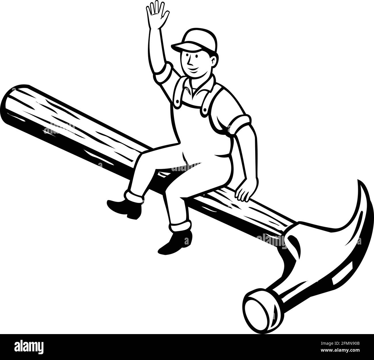 Carpenter drawing line on Black and White Stock Photos & Images - Alamy