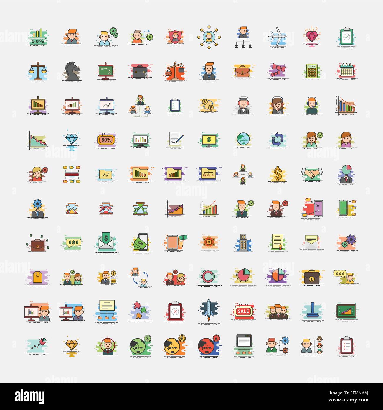 100 icons office hi-res stock photography and images - Alamy