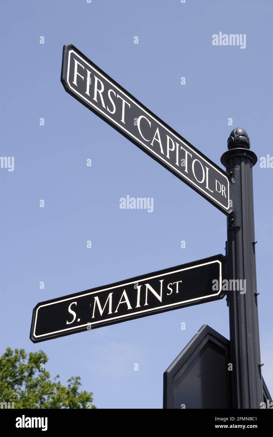 Shot of street signs - First Capitol Drive and South Main Street Stock ...