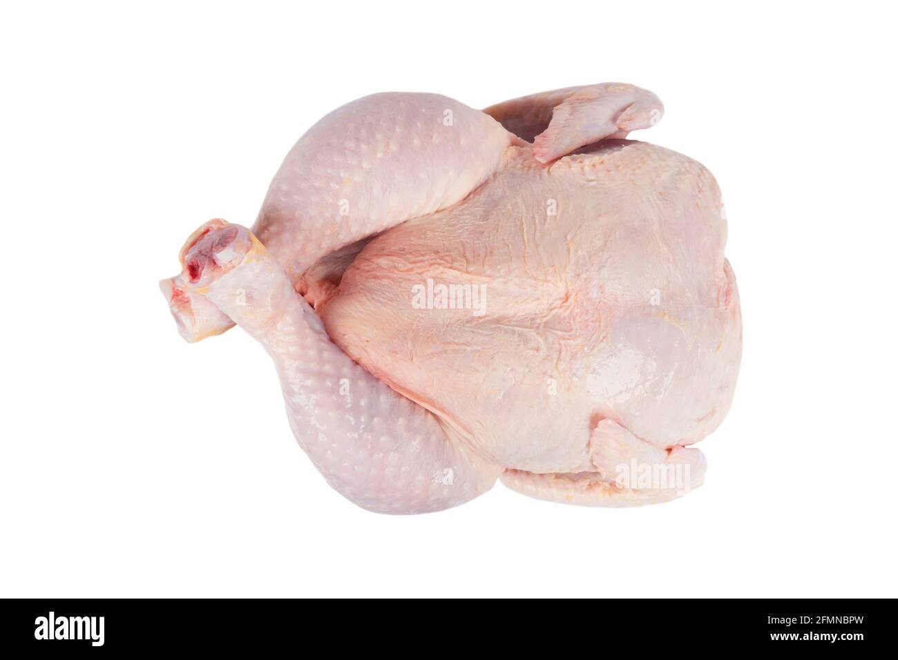Fresh raw chicken isolated on white background with clipping path. Top ...