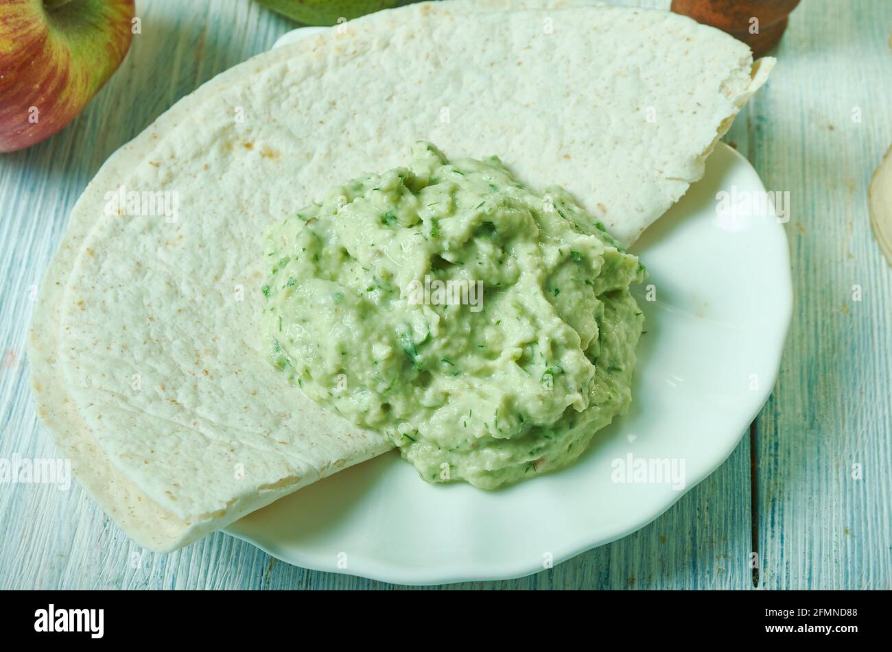 Salsa de palta - Avocado Salsa , Mexican cream or sour cream Stock ...