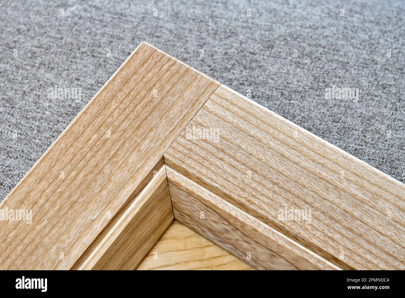 Stylish new detail of furniture facade made of light veneer and solid ...