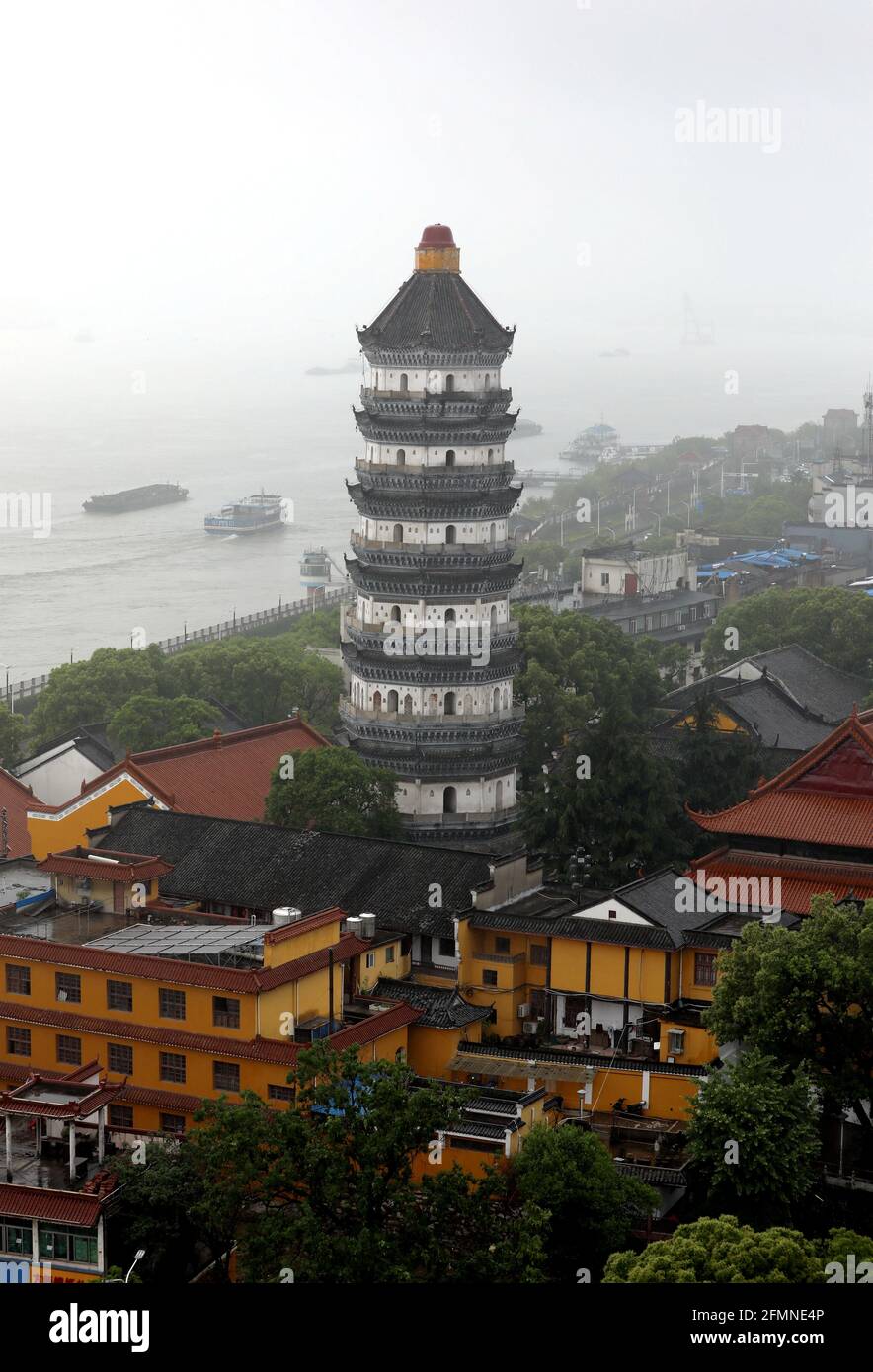 ANQING, CHINA - MAY 10, 2021 - The tower brake of Zhenfeng tower, the ...