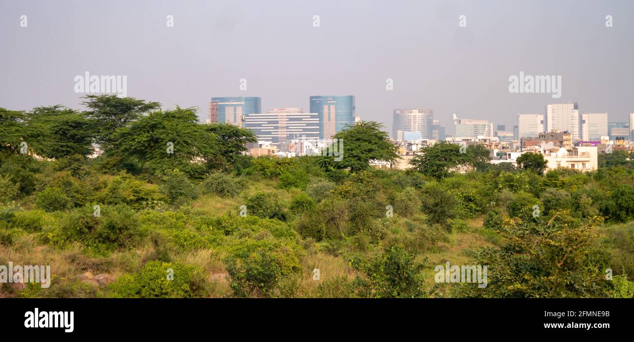 Scenic view of the Gurugram city in Northern India Stock Photo - Alamy