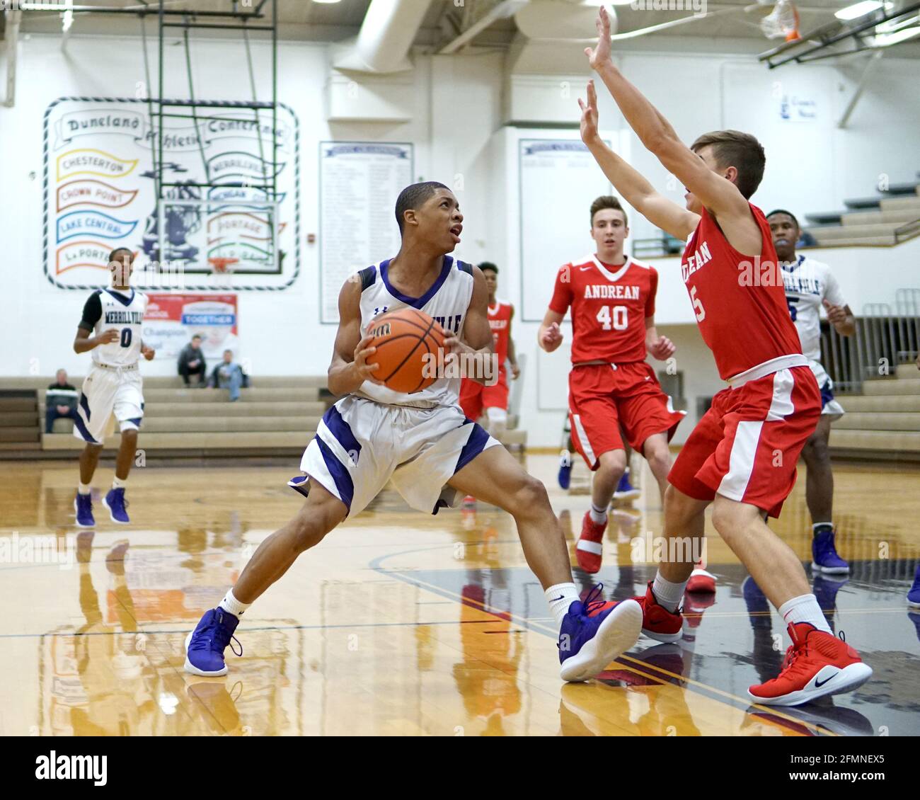 MERRILLVILLE, UNITED STATES - Dec 09, 2018: Merrillville vs Andrean ...