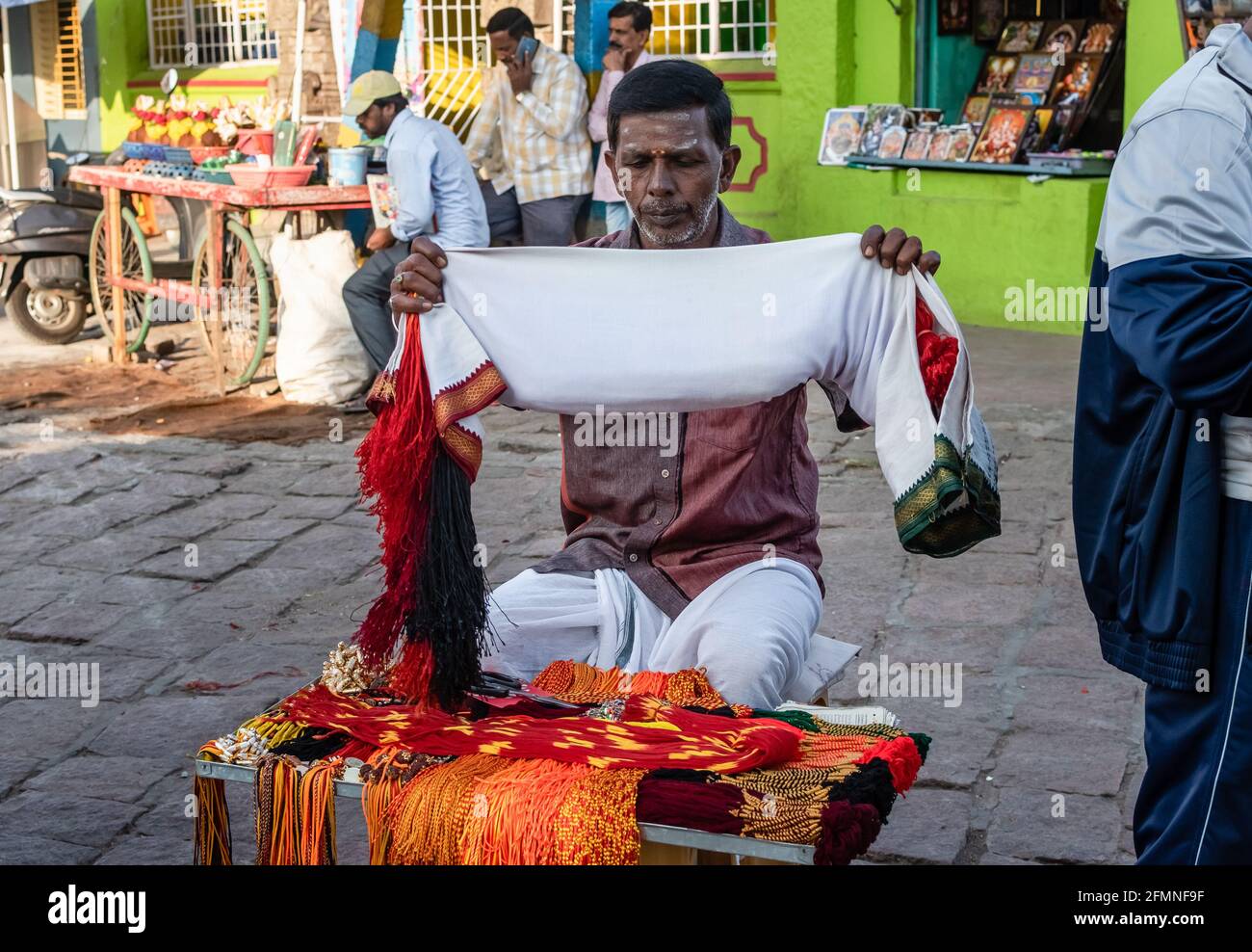 Mysuru, Karnataka, India - January 2019: An Indian street vendor in ...