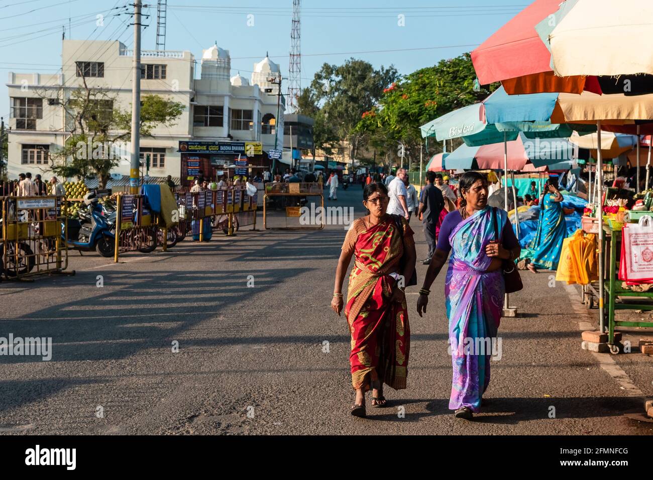 Mysuru, Karnataka, India - January 2019: Two Indian women wearing ...