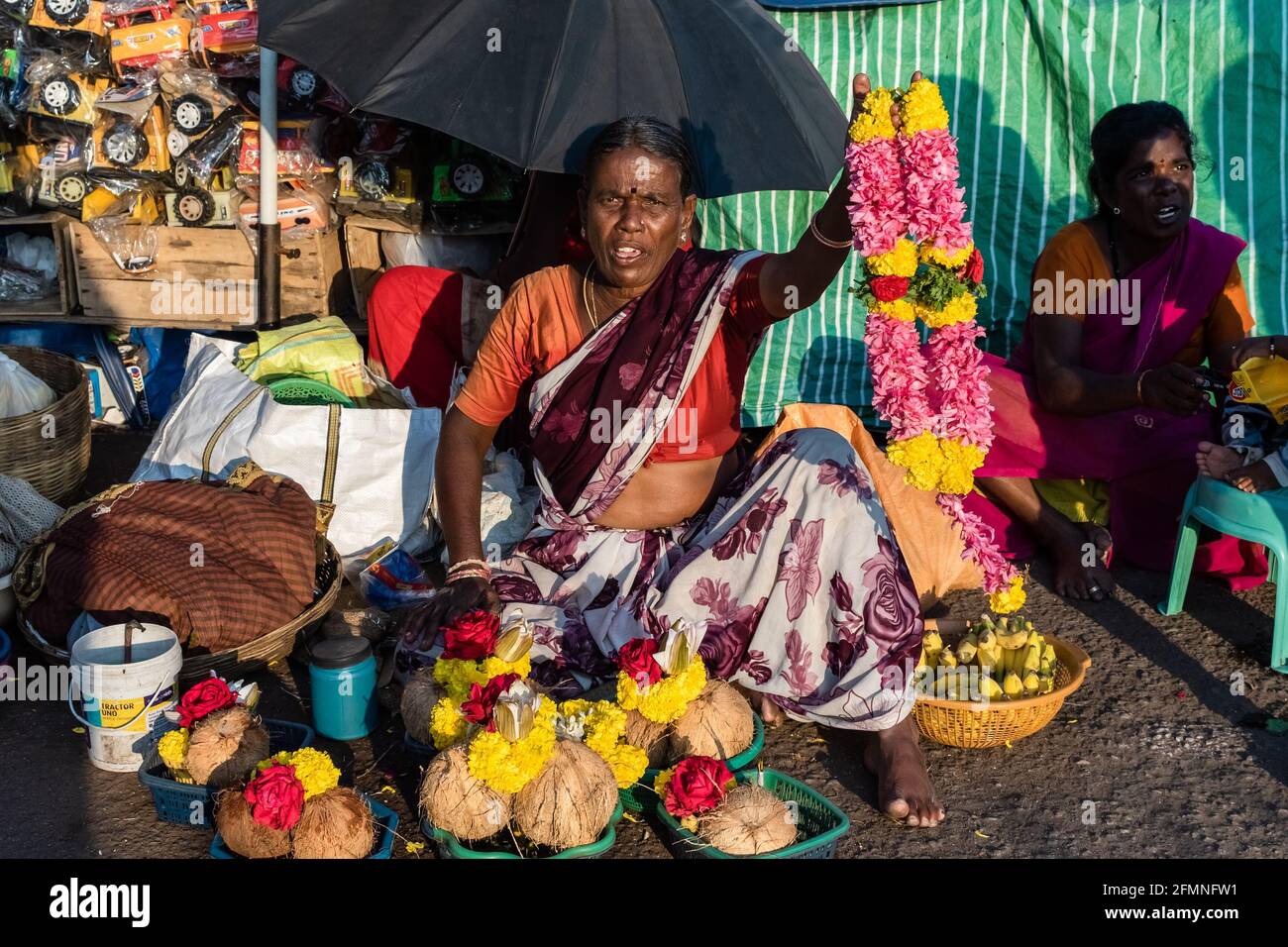 Mysuru, Karnataka, India - January 2019: Portrait of an Indian woman ...