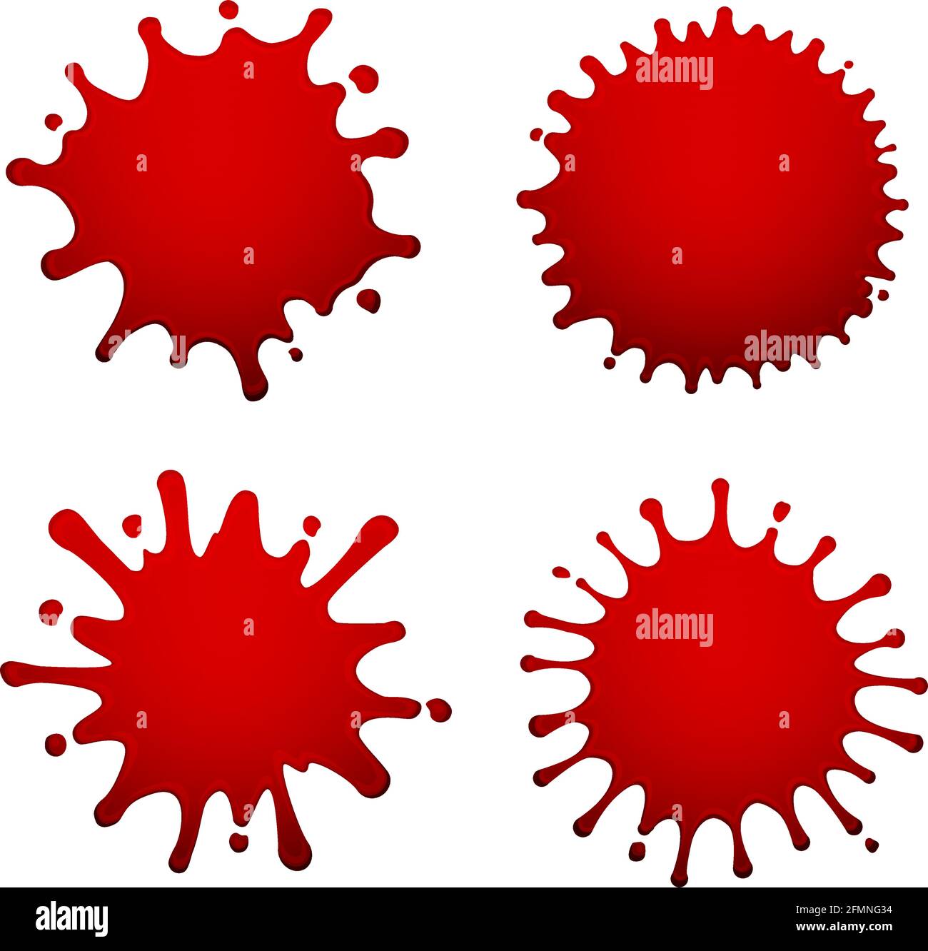 Red blood splash shape vector illustration set Stock Vector Image & Art ...