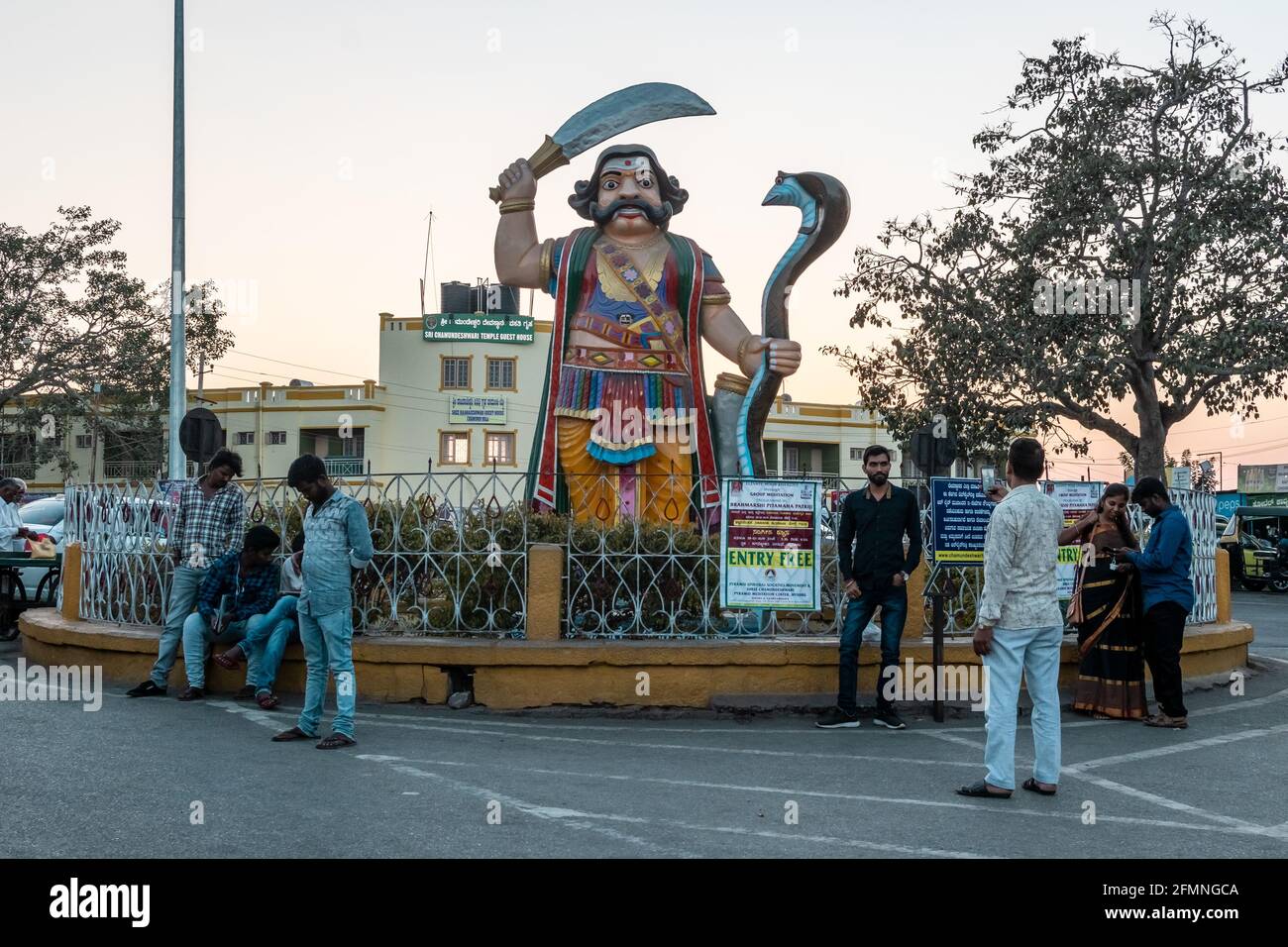 Mysore, Karnataka, India - January 2019: Tourists in front of the ...