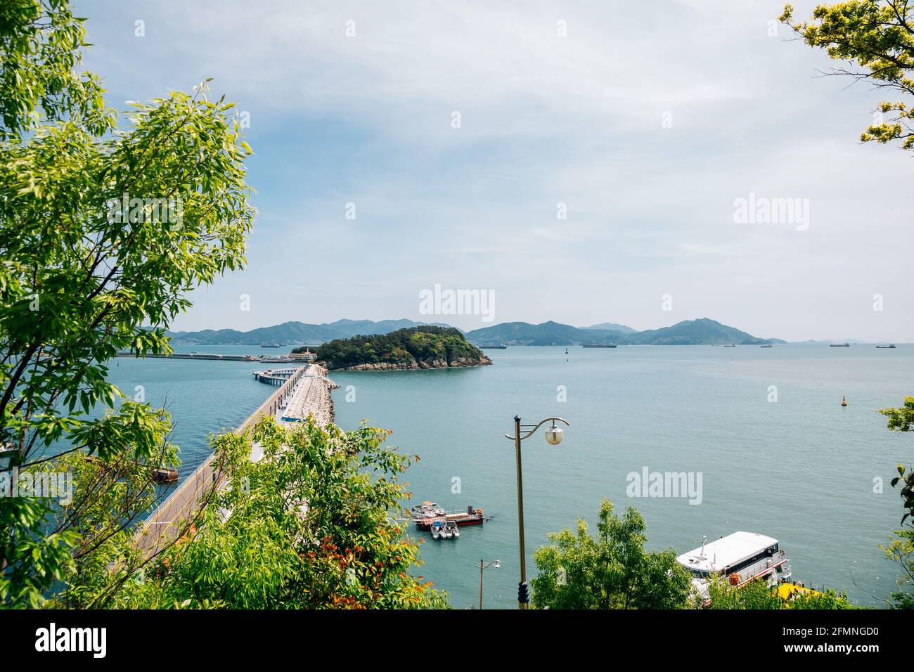 View of Odongdo Island and sea from Jasan Park in Yeosu, Korea Stock ...
