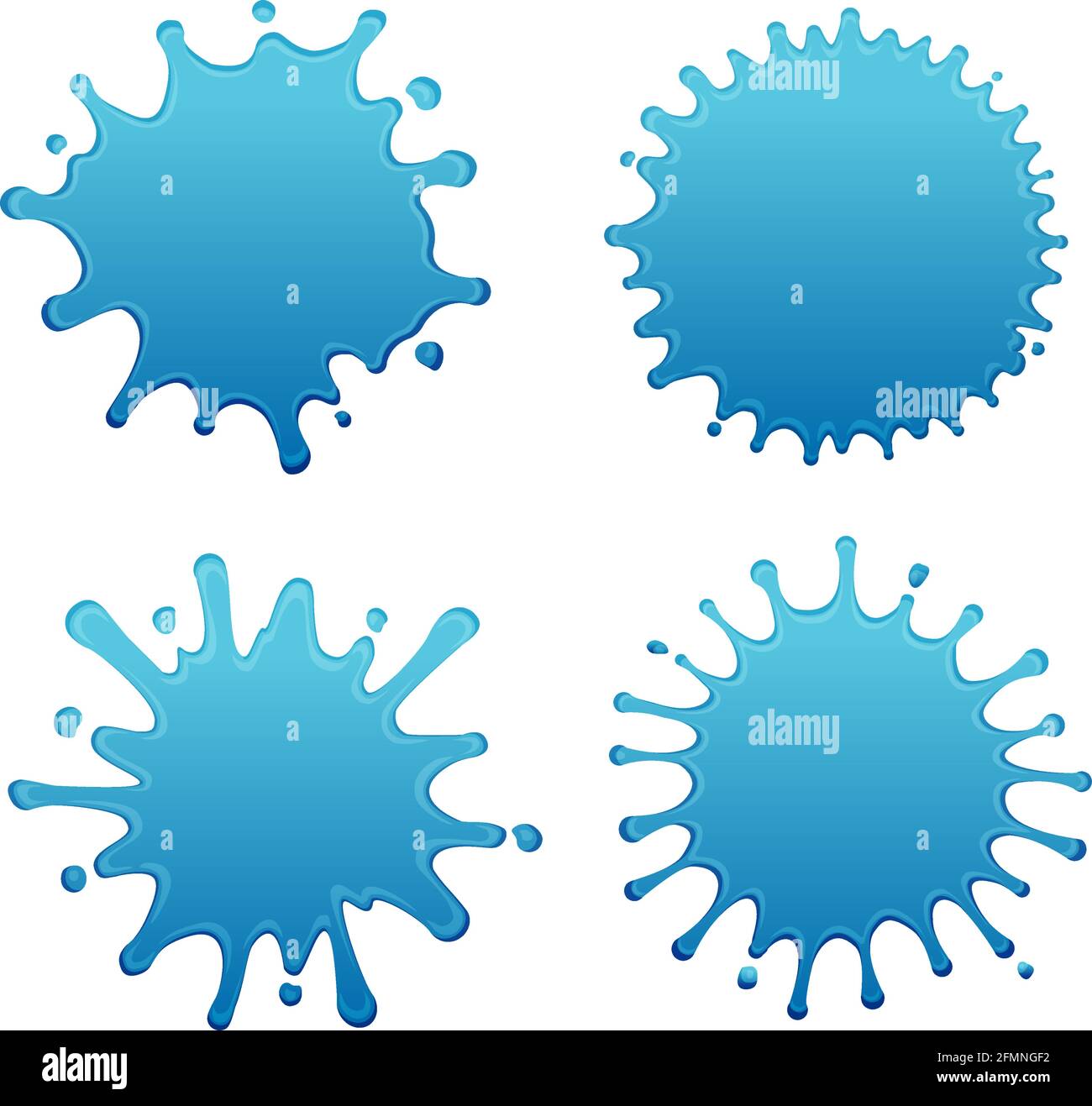 Blue water splash shape vector illustration set Stock Vector Image ...
