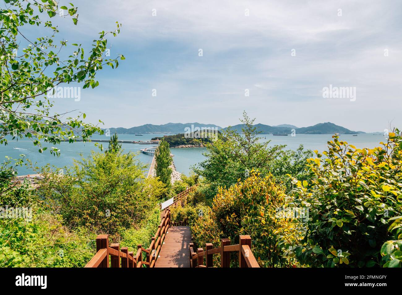 Odongdo Island and sea from Jasan Park in Yeosu, Korea Stock Photo - Alamy