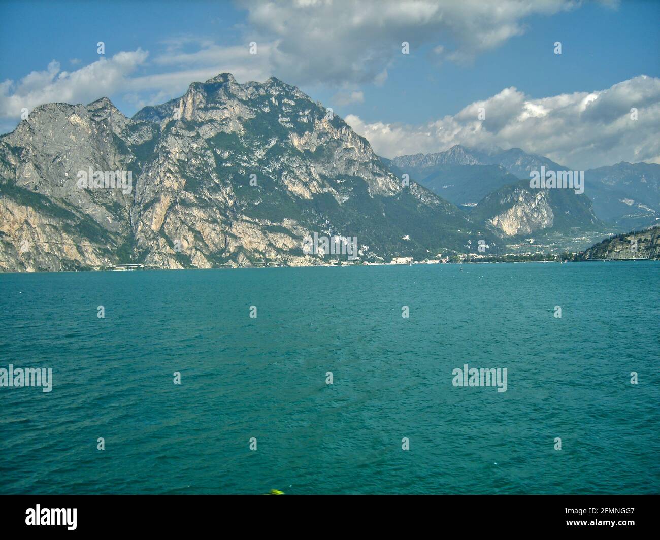 Stunning view of the Lake Garda with crystal clear water in Italy under ...