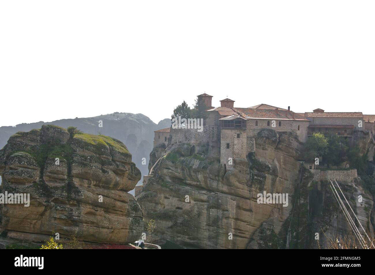 Famous Meteora rock formation with complexes of Eastern Orthodox ...