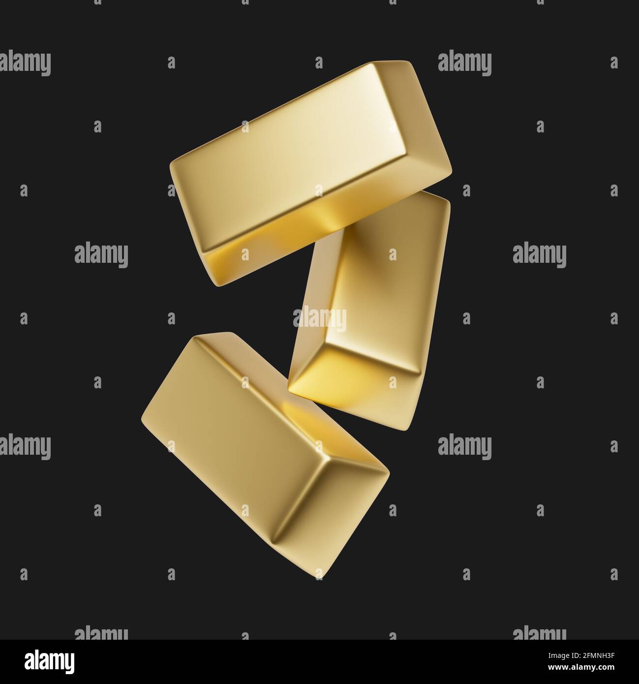 3d simple gold bars on dark background 3d illustration. Hight quality ...