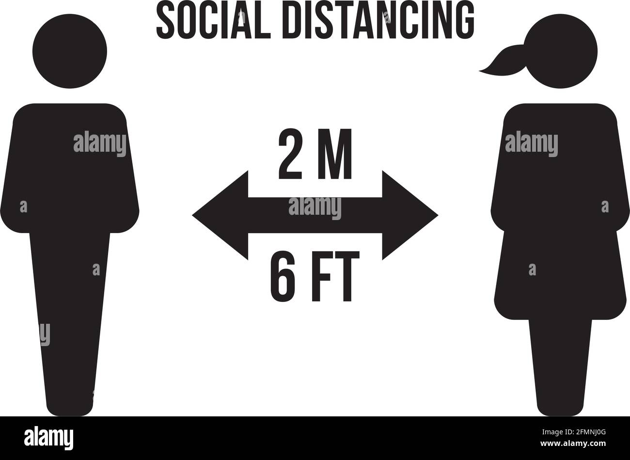 Social distancing icon vector symbol of keep safe distance sign in a ...