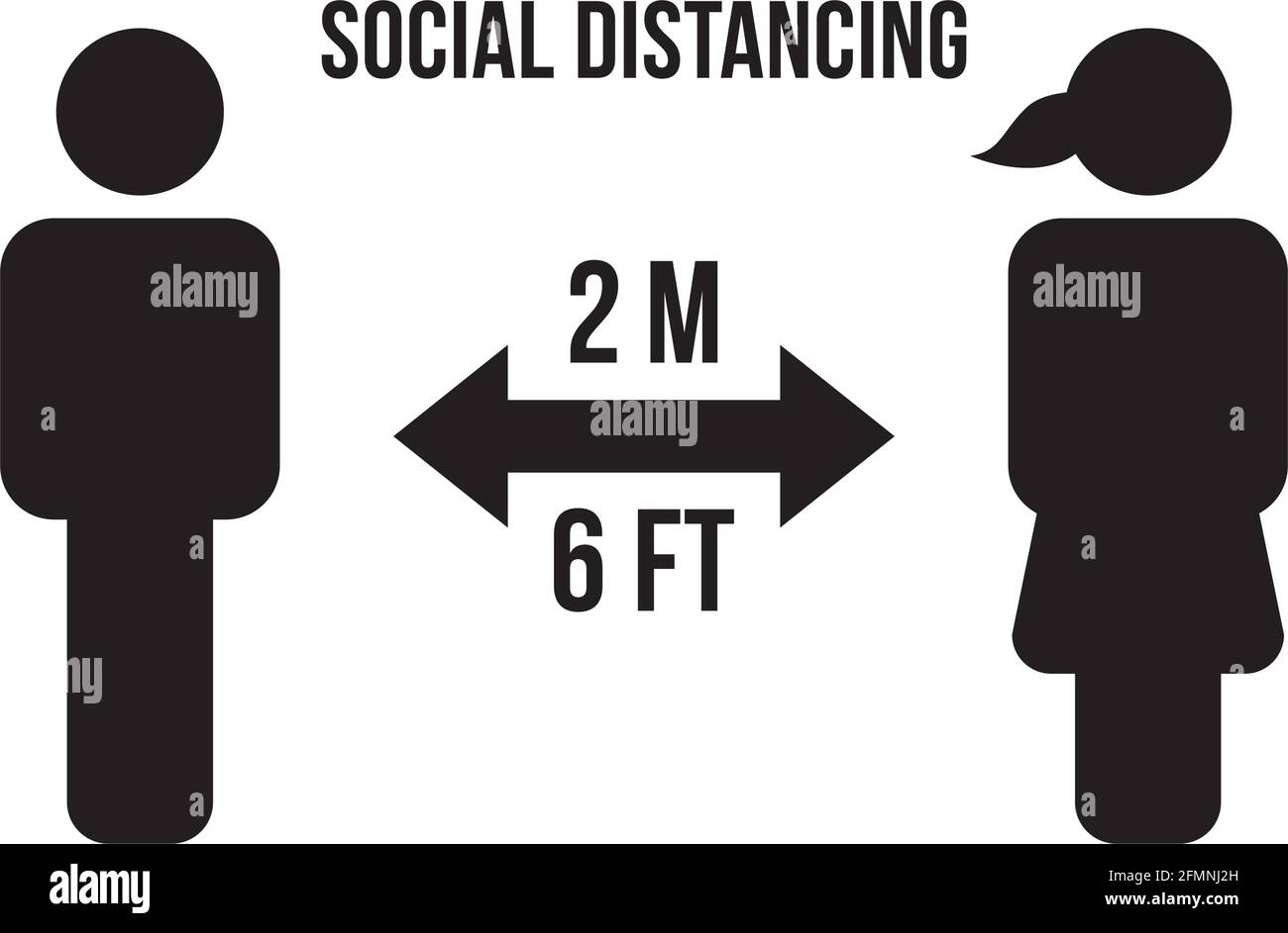 Social distancing icon vector symbol of keep safe distance sign in a ...