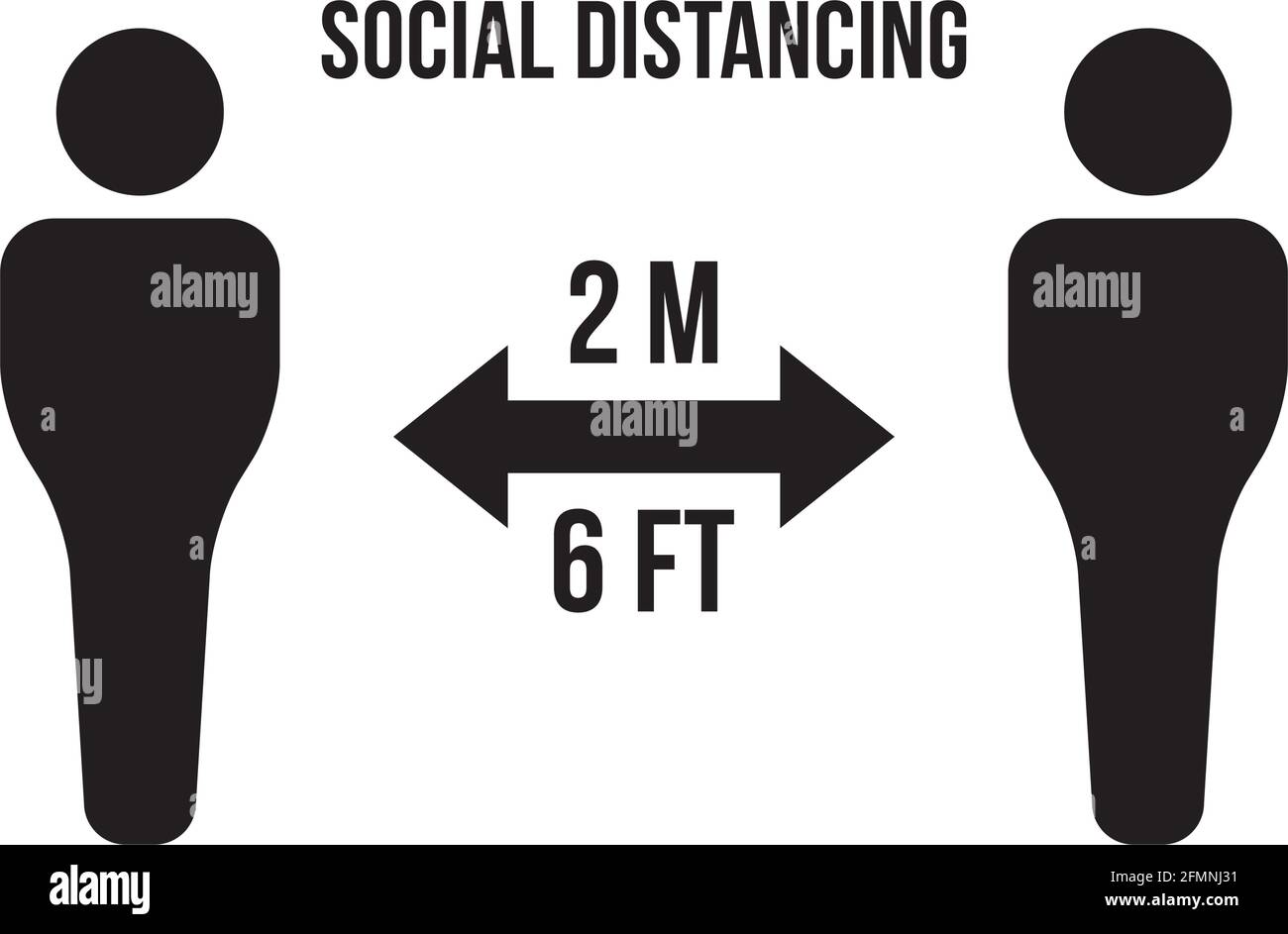 Social distancing icon vector symbol of keep safe distance sign in a ...