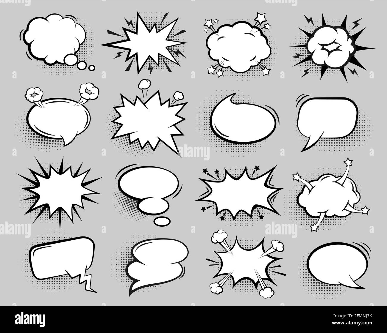 Empty comic bubble. Cartoon speech balloons for text, retro chat talk ...