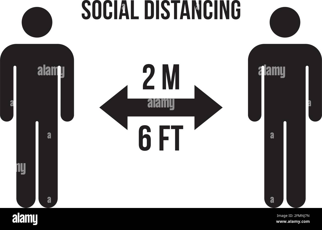 Social distancing icon vector symbol of keep safe distance sign in a ...