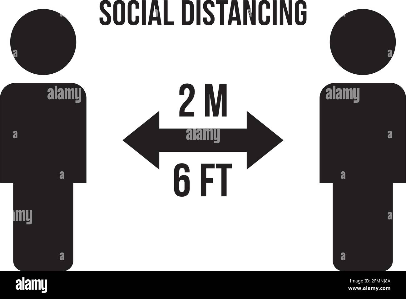 Social distancing icon vector symbol of keep safe distance sign in a ...
