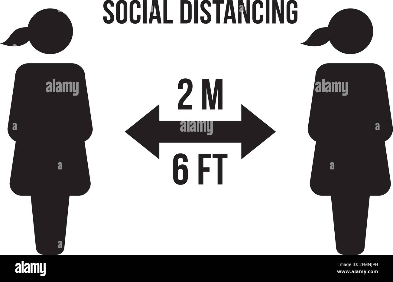 Social distancing icon vector symbol of keep safe distance sign in a ...