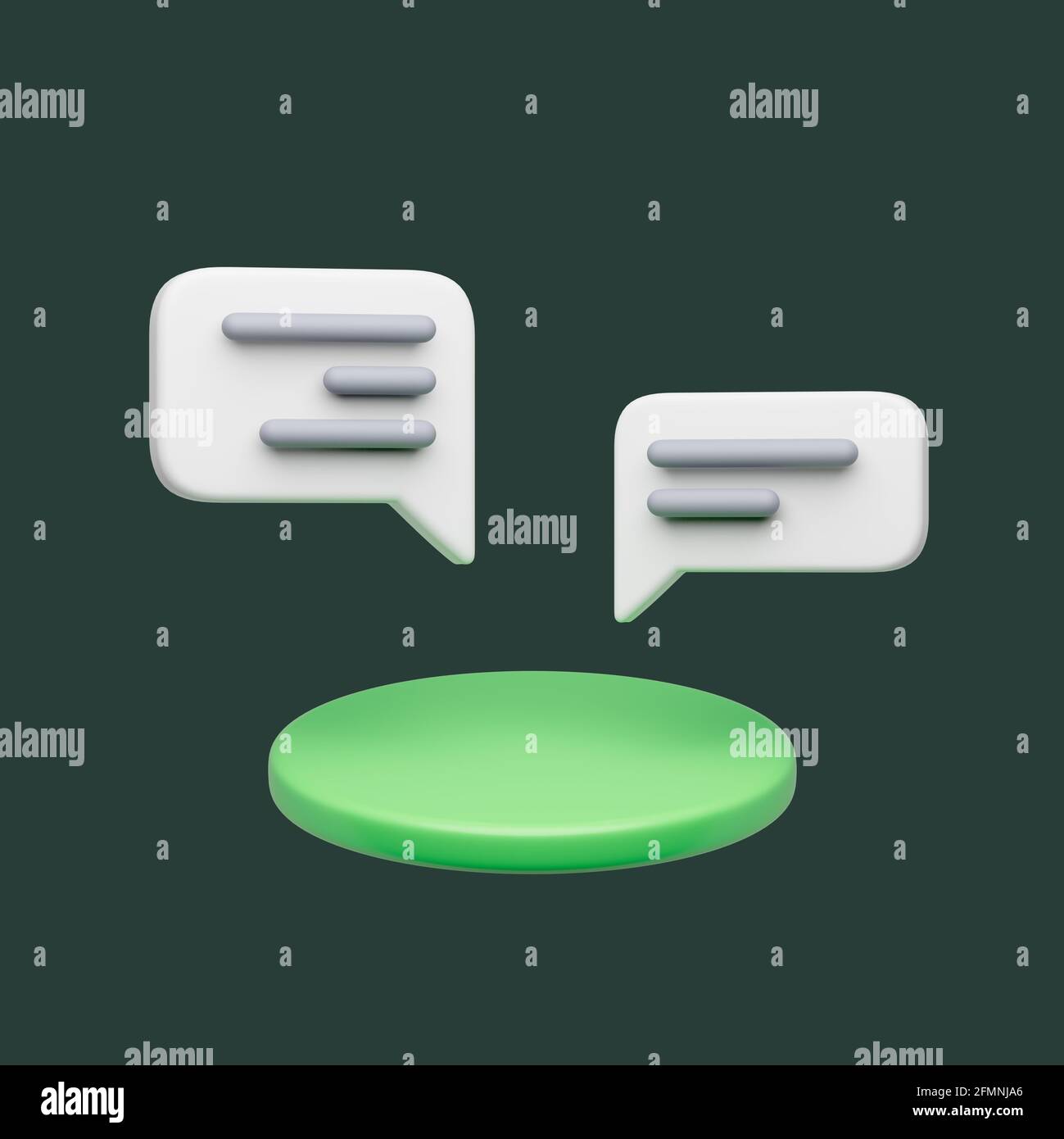 3d simple chat discussion template icon isolated illustration on pastel ...
