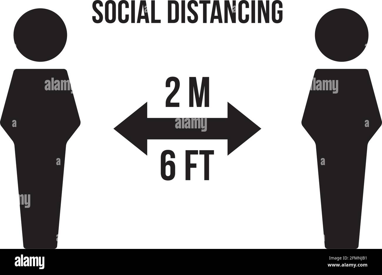 Social distancing icon vector symbol of keep safe distance sign in a ...