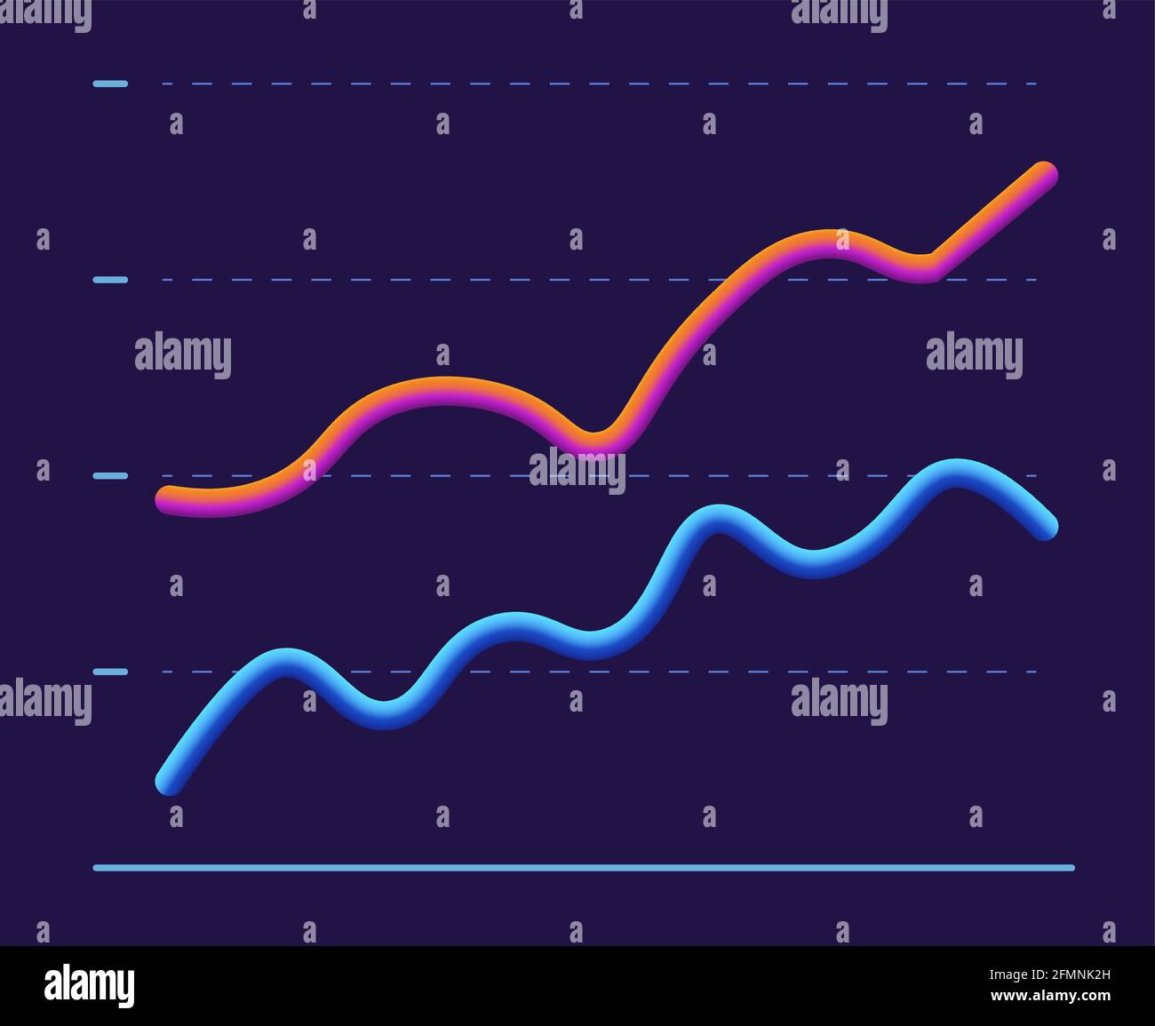 two line moving up. concept of business growth and success. Modern ...