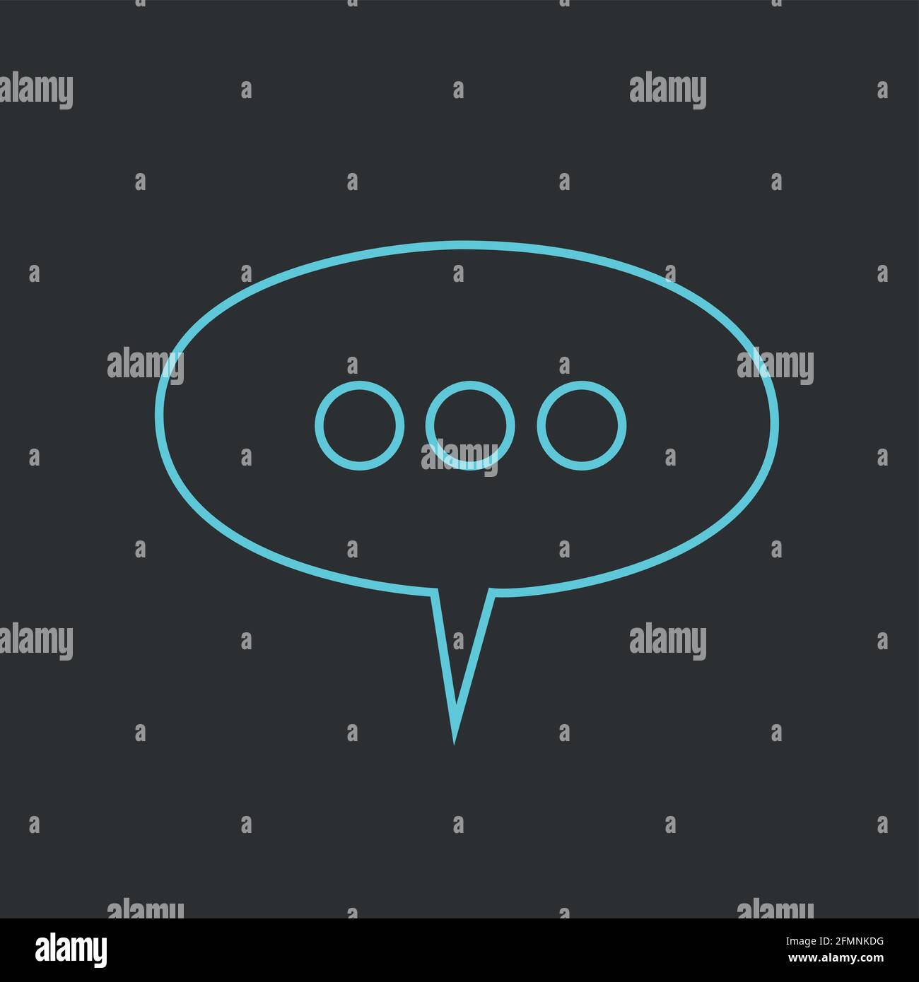Neon chat icon flat design.Texting symbol isolated Stock Vector Image ...