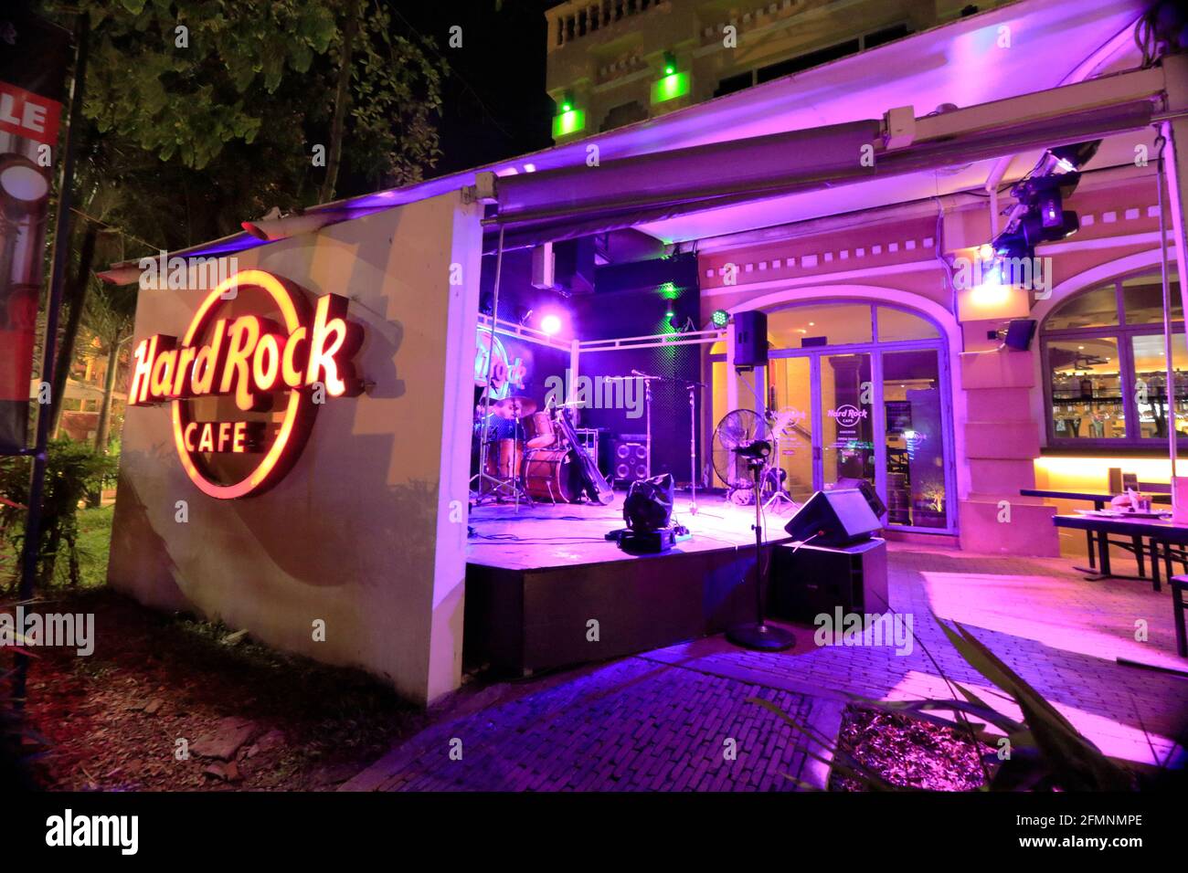 Hard Rock Caffe at King's Road at night in Siem Reap Cambodia Stock ...