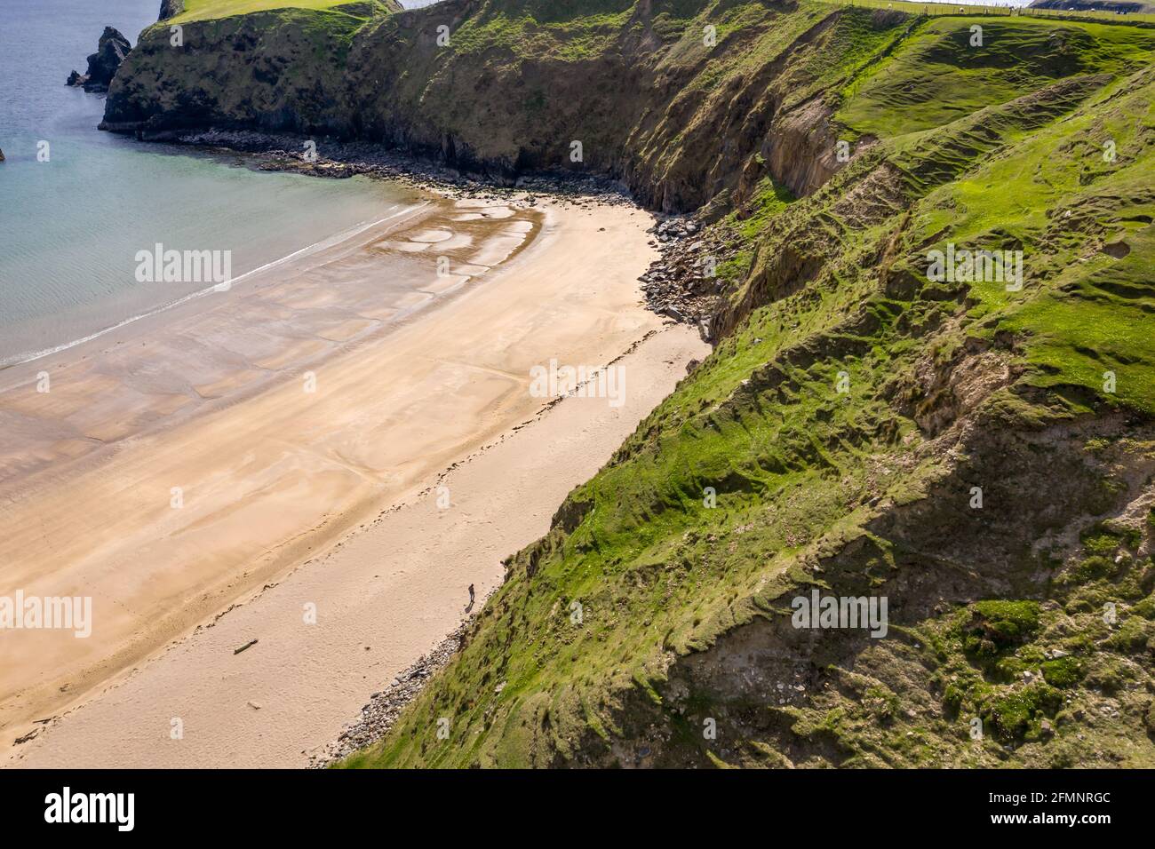 Aerial view of the Silver Strand in County Donegal - Ireland Stock ...