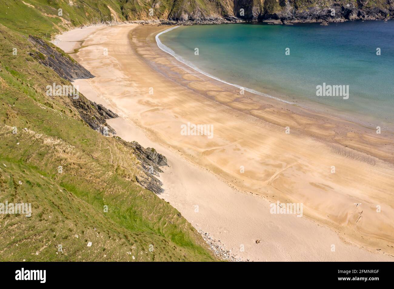 Aerial view of the Silver Strand in County Donegal - Ireland Stock ...