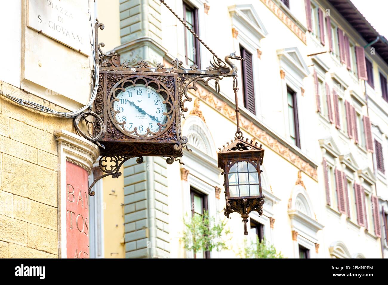 A nostalgic clock with lantern Stock Photo - Alamy