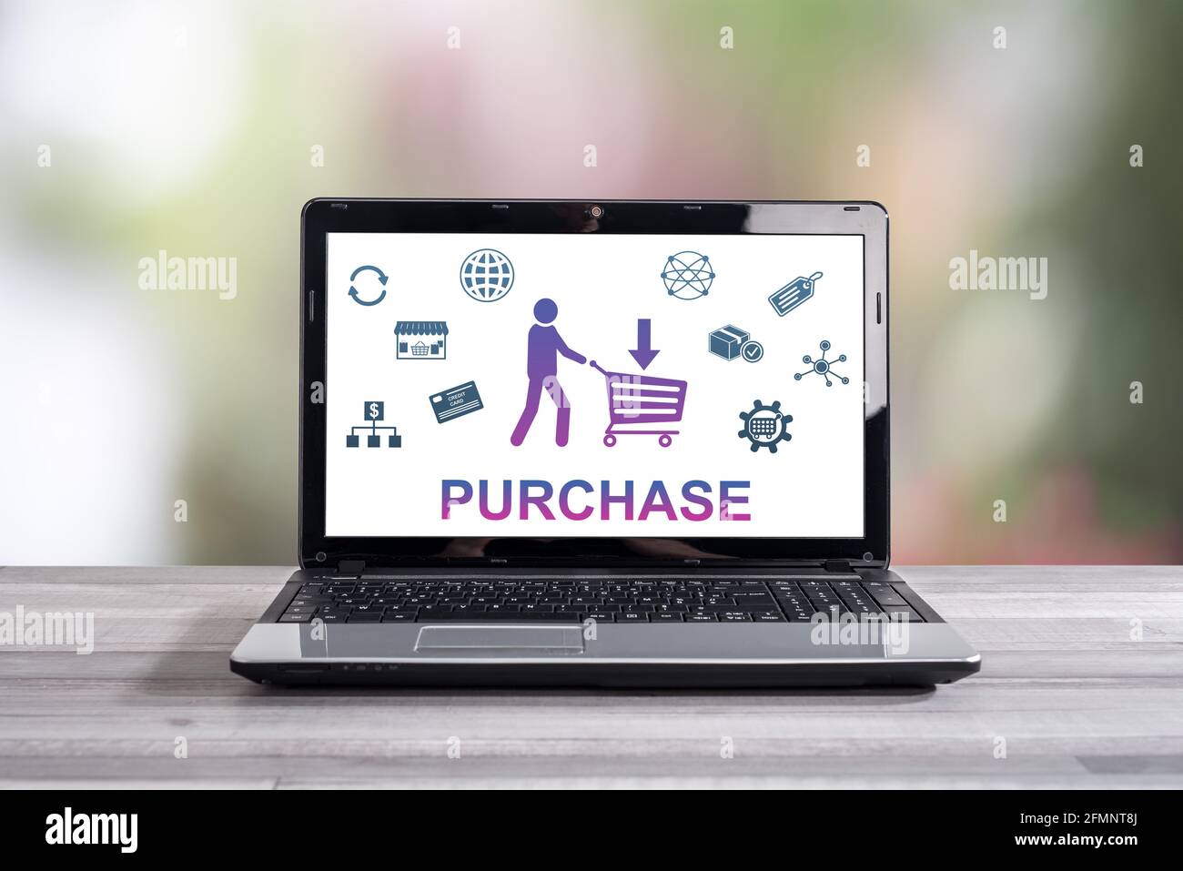 Purchase concept shown on a laptop screen Stock Photo - Alamy