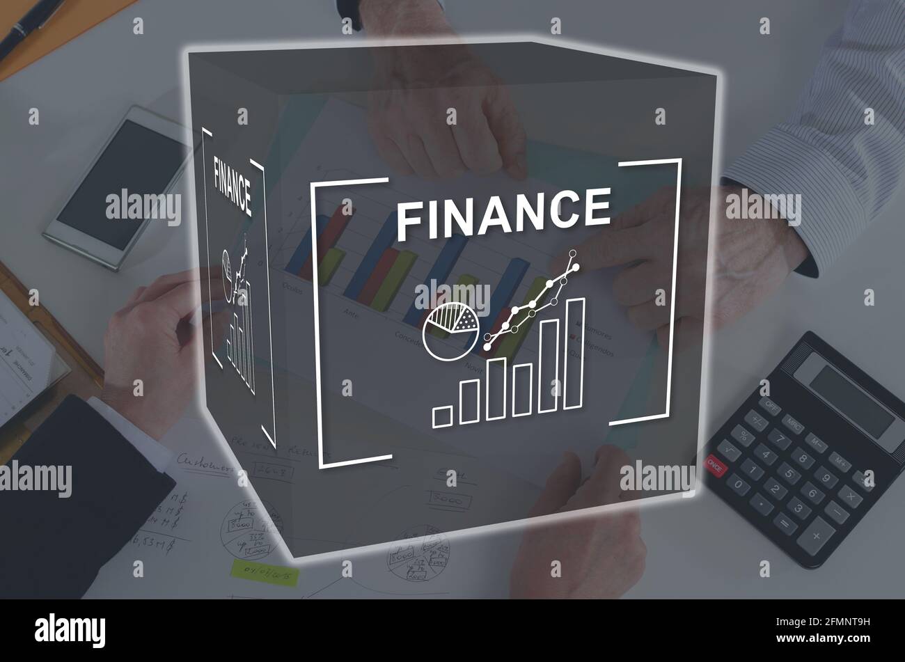 Finance concept illustrated by a picture on background Stock Photo - Alamy