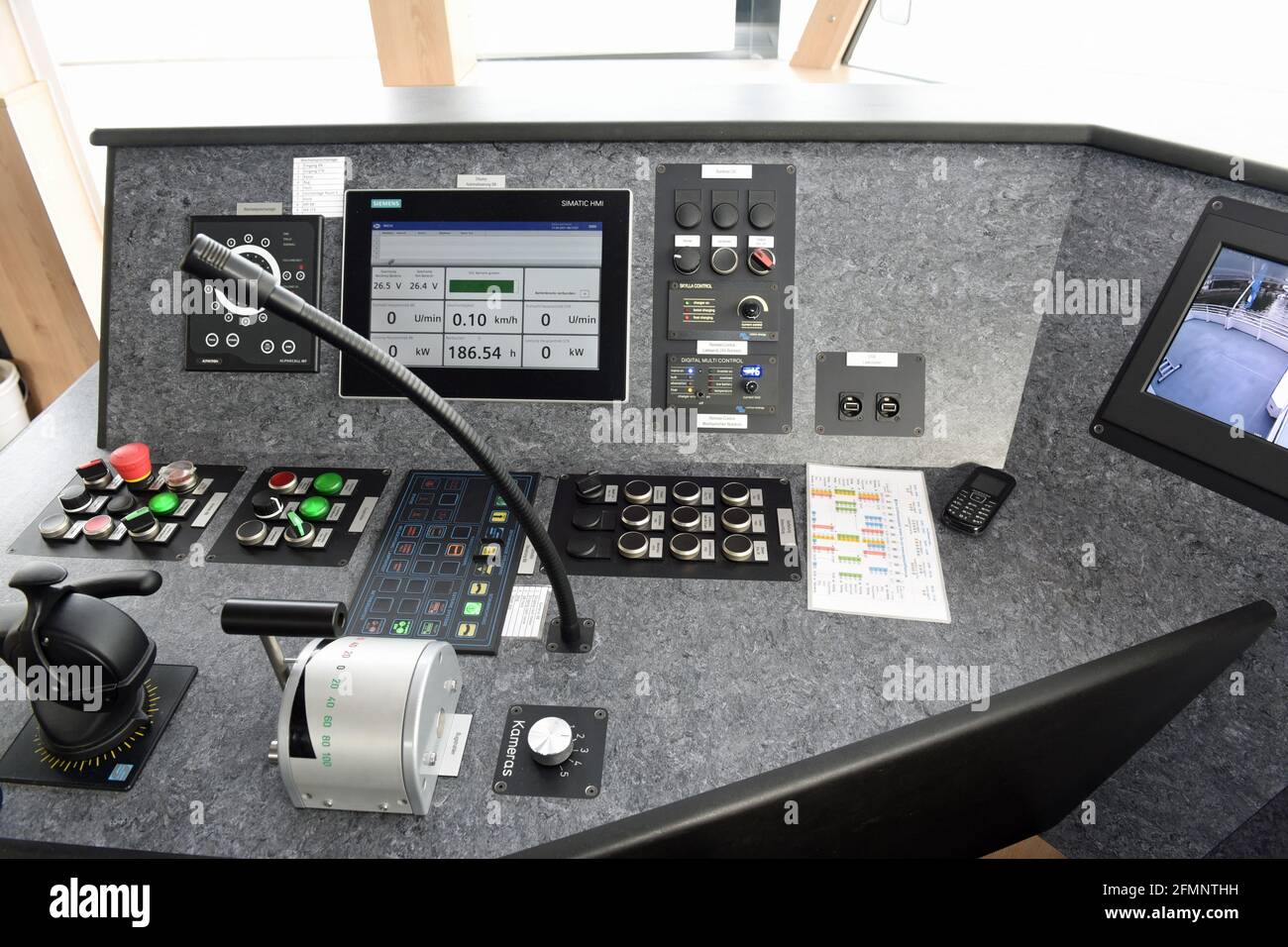 Berg, Germany. 11th May, 2021. Part of the bridge on the deck of the ...