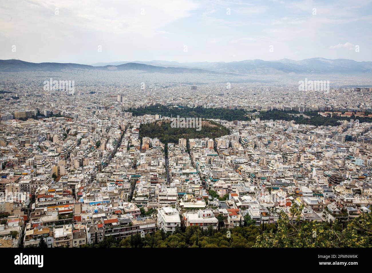 Aerial birds eye view photo of iconic city of Athens, Greece. Big city ...
