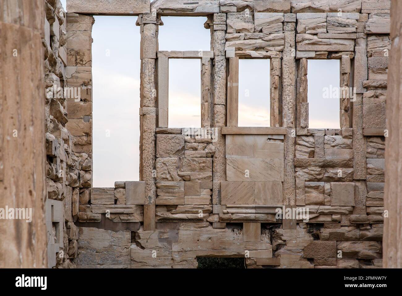 Ancient greek ruined wall Stock Photo - Alamy