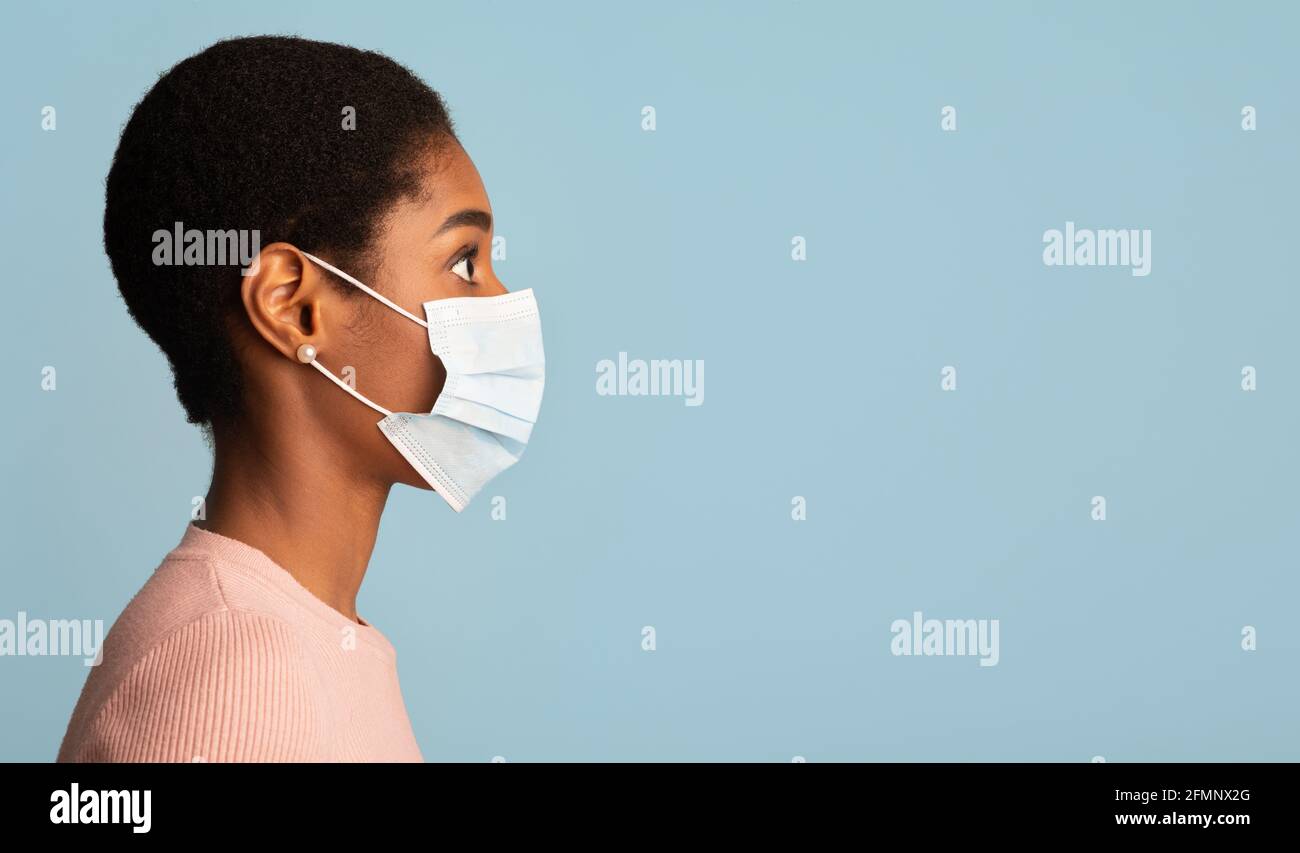 Female face profile wearing mask hi-res stock photography and images ...