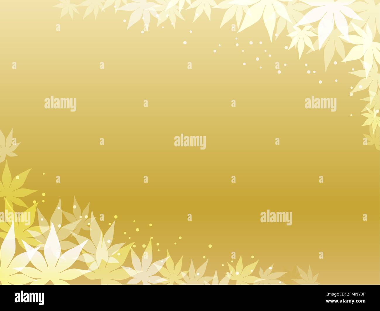 Vector Maple Leaf Frame Illustration With Text Space On A Gold ...